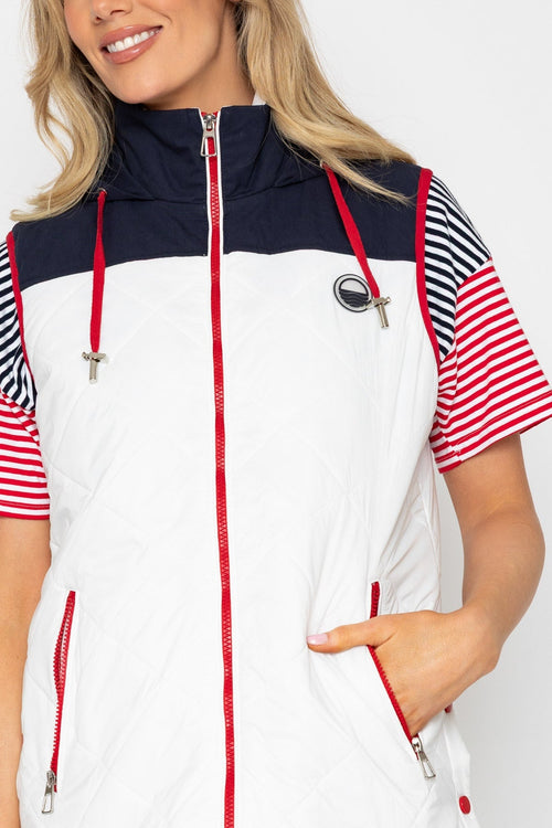 Long Line Gilet With Contrast Fabric | Ladies Fashion | Carraig Donn