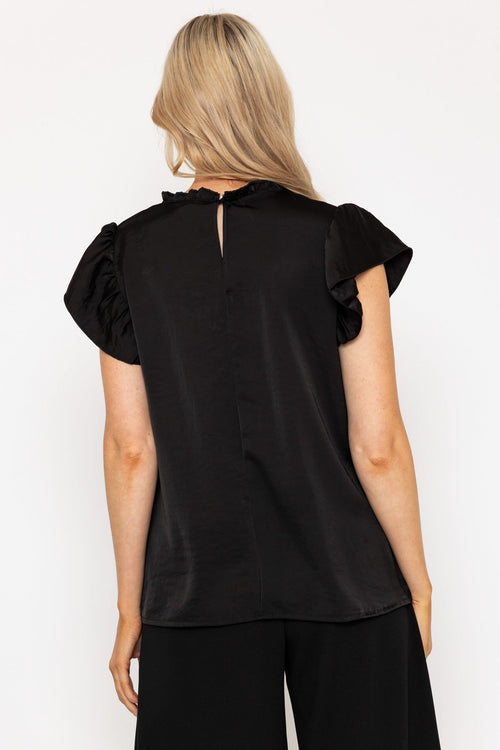 Black High Neck Sateen Top | Ladies Fashion | Carraig Donn
