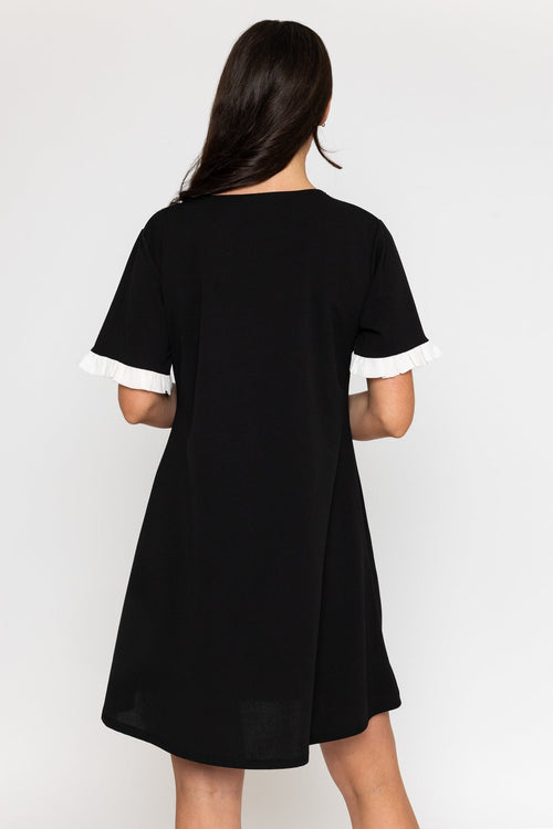 Black Pearl Detail Knee Length Dress | Ladies Fashion | Carraig Donn