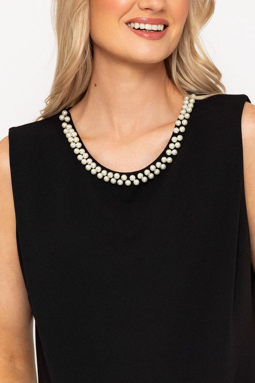 Black Pearl Neck Top | Ladies Fashion | Carraig Donn