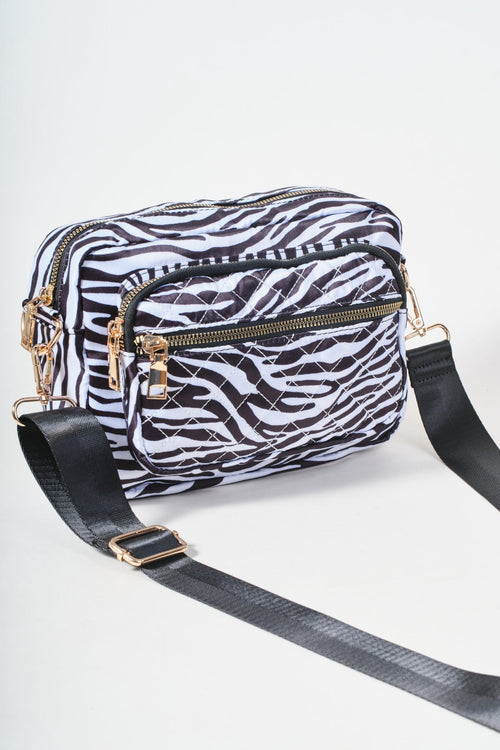 Black Zebra Camera Bag | Handbags | Carraig Donn