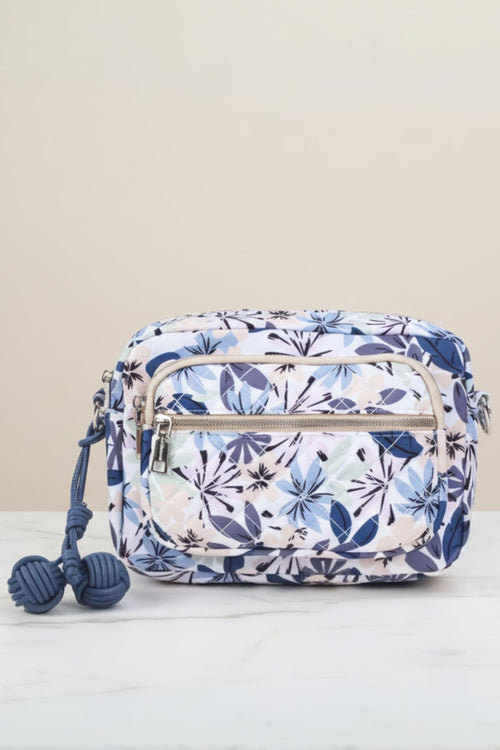 Blue Floral Print Camera Bag | Handbags | Carraig Donn