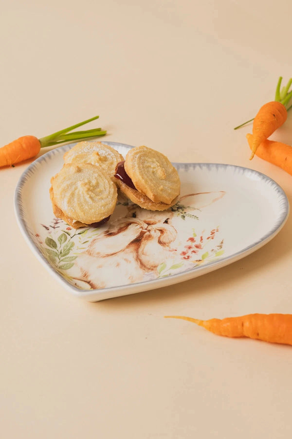 Bunny Heart Plate with Purple Rim | Easter | Tableware – Carraig Donn