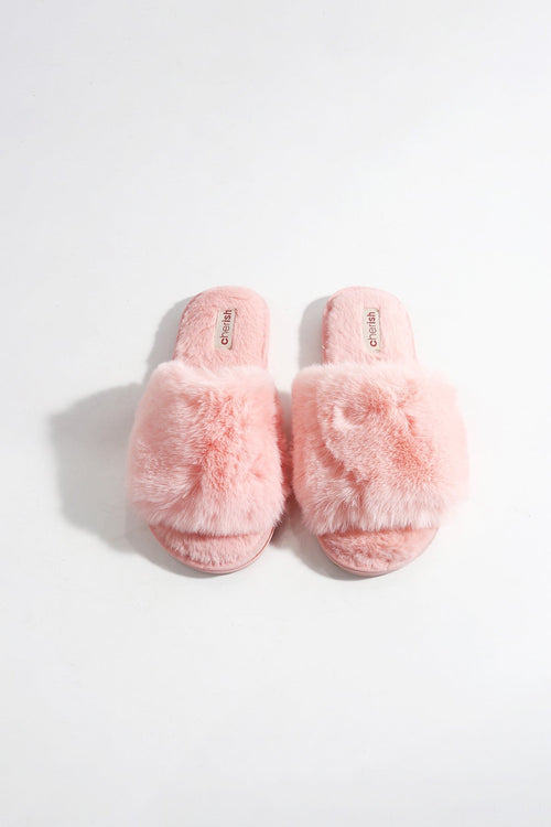 Faux Fur Mule Slippers | Ladies Pink Slippers | Carraig Donn