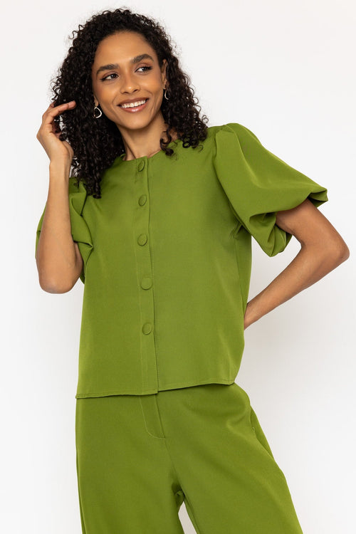 Green Tara Short Sleeve Blouse | Ladies Fashion | Carraig Donn