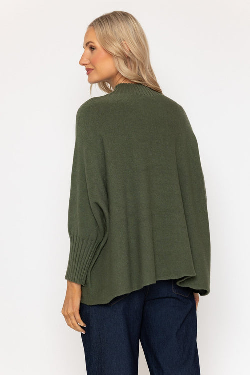 Khaki Rib Edge Polo Knit | Ladies Fashion | Carraig Donn