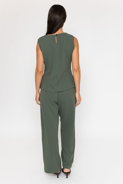 Khaki Scuba Trousers | Ladies Fashion | Carraig Donn