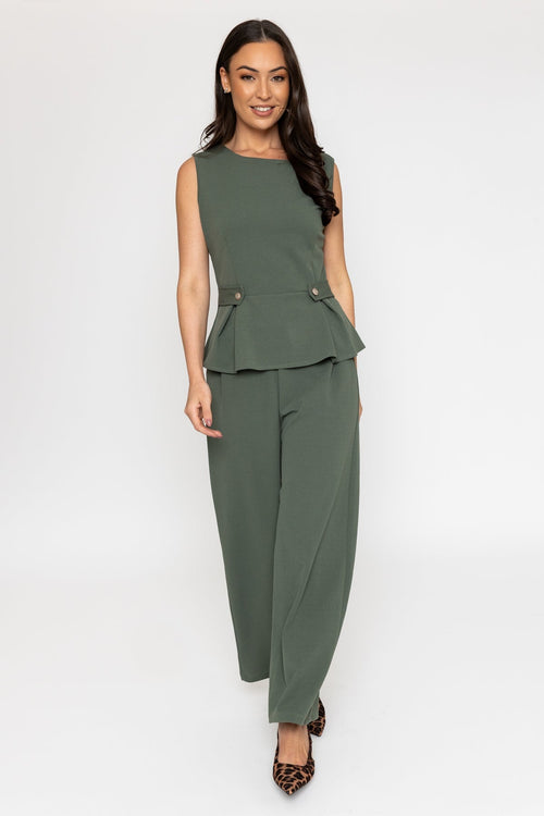 Khaki Scuba Trousers | Ladies Fashion | Carraig Donn