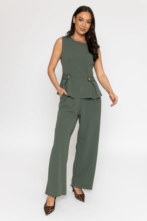 Khaki Scuba Trousers | Ladies Fashion | Carraig Donn