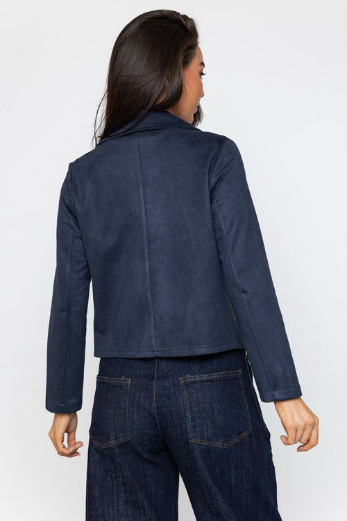 Navy Suede Cover Up Jacket | Ladies Fashion | Carraig Donn