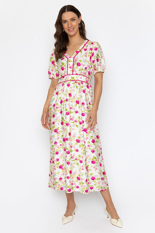 Floral Print Midi Dress | Occasion Wear | Ladies Dresses – Carraig Donn