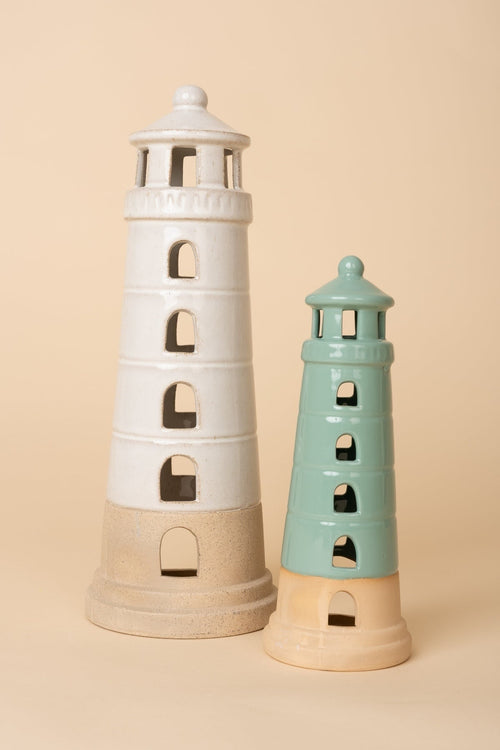 Small Green Stoneware Lighthouse Ornament | Home Decor – Carraig Donn