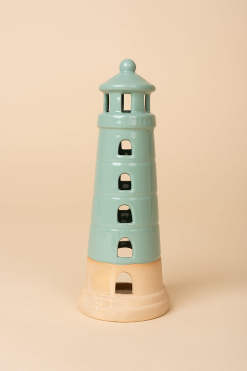 Small Green Stoneware Lighthouse Ornament | Home Decor – Carraig Donn