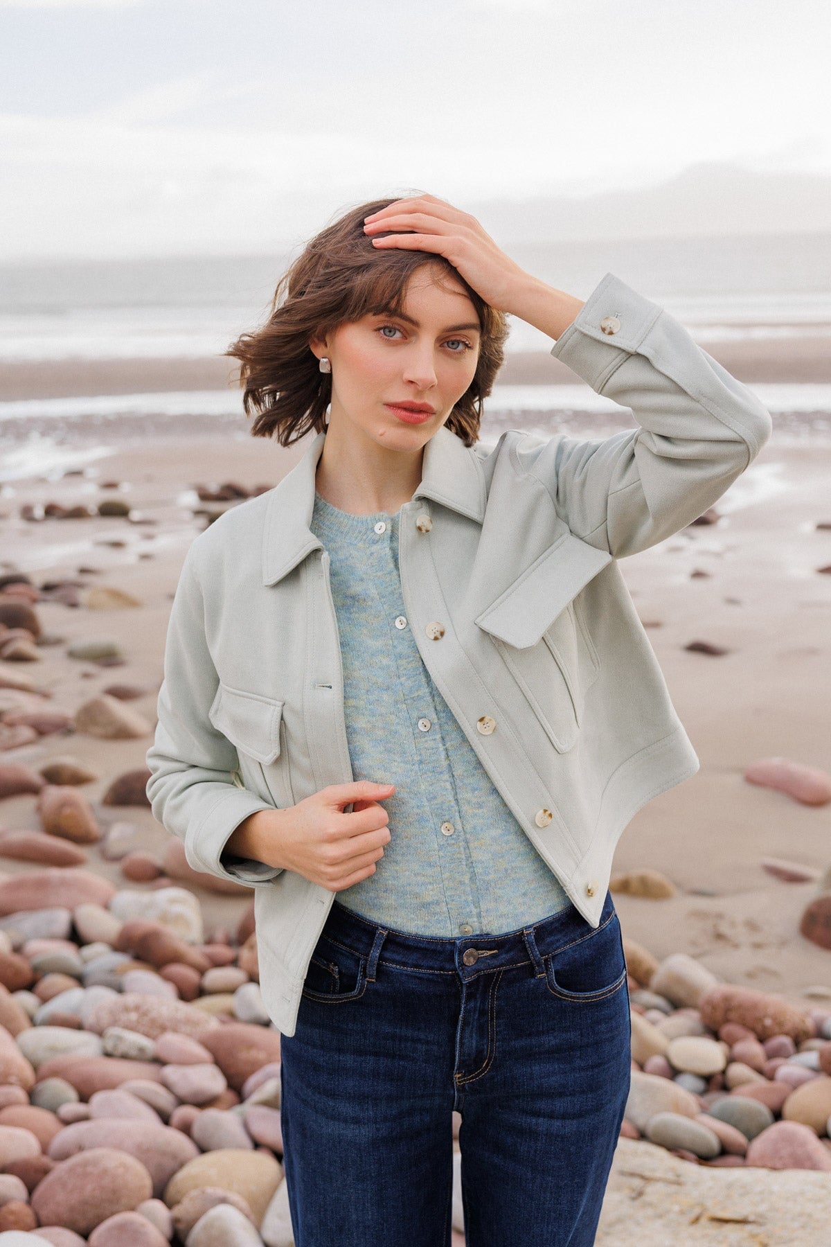 Suedette Shacket in Mint | Ladies Jackets | Fashion – Carraig Donn