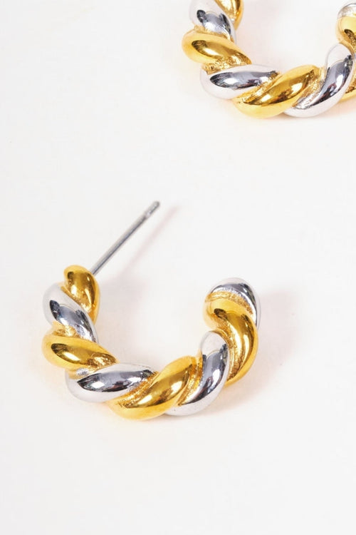 Two Tone Hoop Earrings | Ladies Jewellery | Carraig Donn