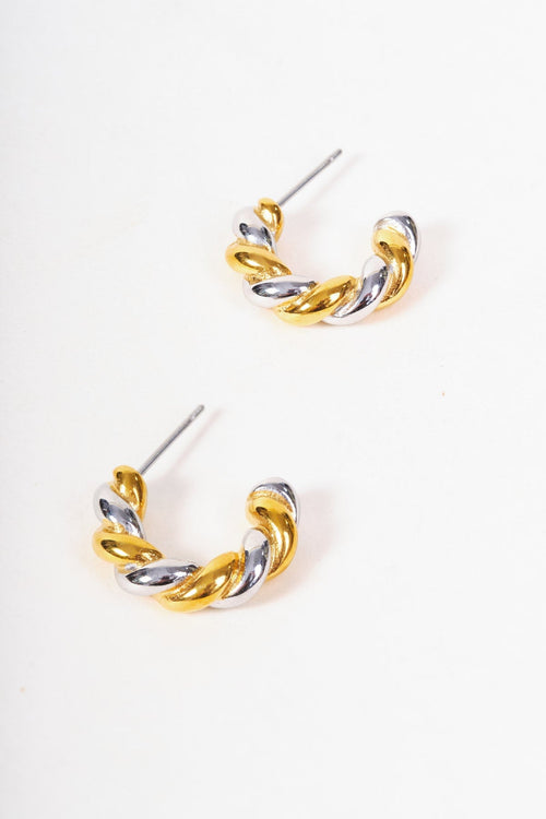 Two Tone Hoop Earrings | Ladies Jewellery | Carraig Donn