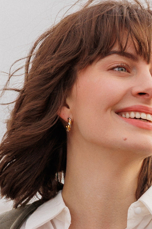 Two Tone Hoop Earrings | Ladies Jewellery | Carraig Donn