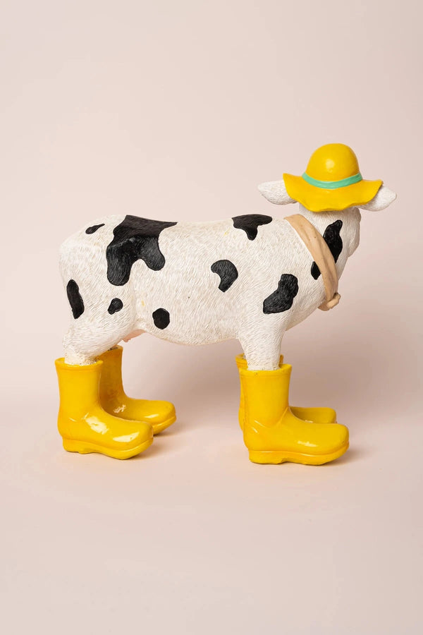 Cow Figurine in Yellow Wellies & Hat | Home | Giftware – Carraig Donn
