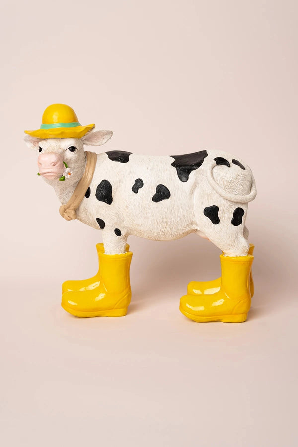 Cow Figurine in Yellow Wellies & Hat | Home | Giftware – Carraig Donn