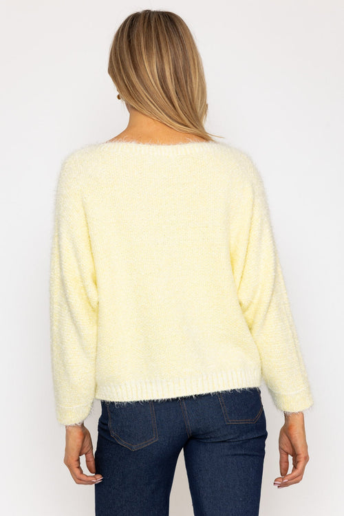 Yellow Fluffy Knit Jumper | Ladies Knitwear | Jumpers – Carraig Donn